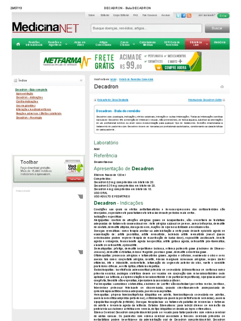 Decadron - Bula Decadron | Glucocorticóide | Gravidez