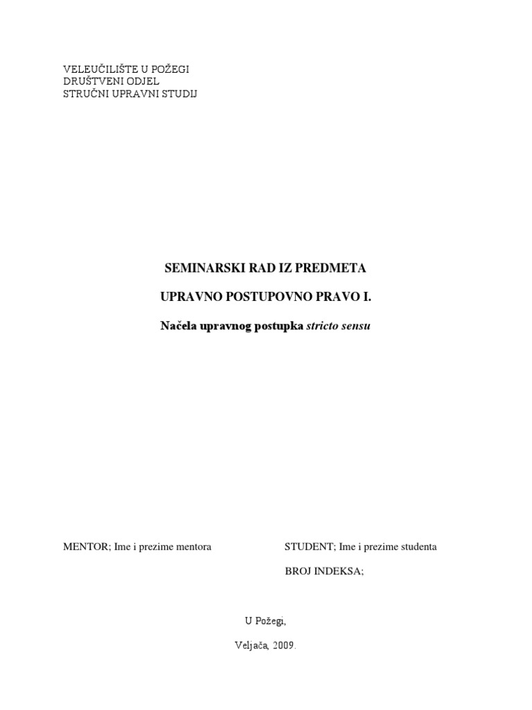 Upravni Postupak | PDF