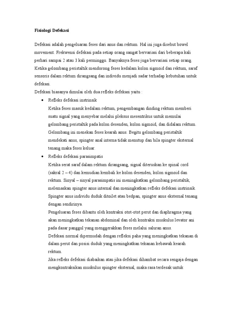 Fisiologi Defekasi | PDF
