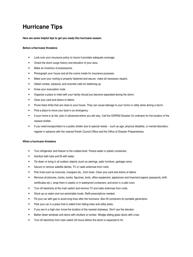 Hurricane Tips: Here Are Some Helpful Tips To Get You Ready This ...