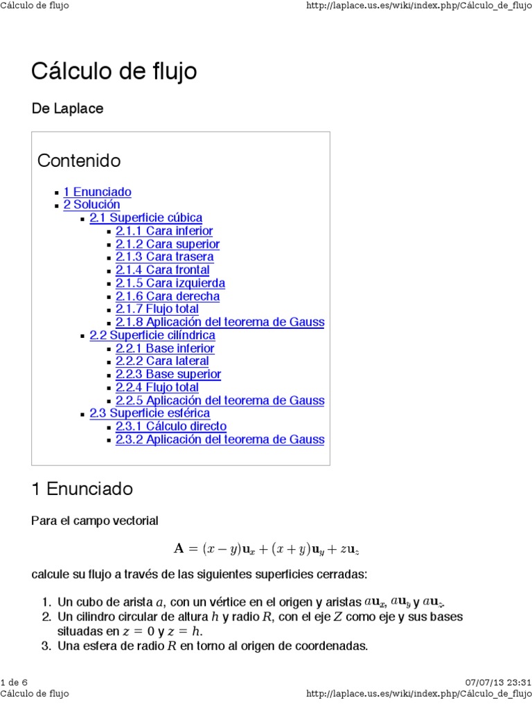 Calculo Flujo | PDF | Integral | Divergencia