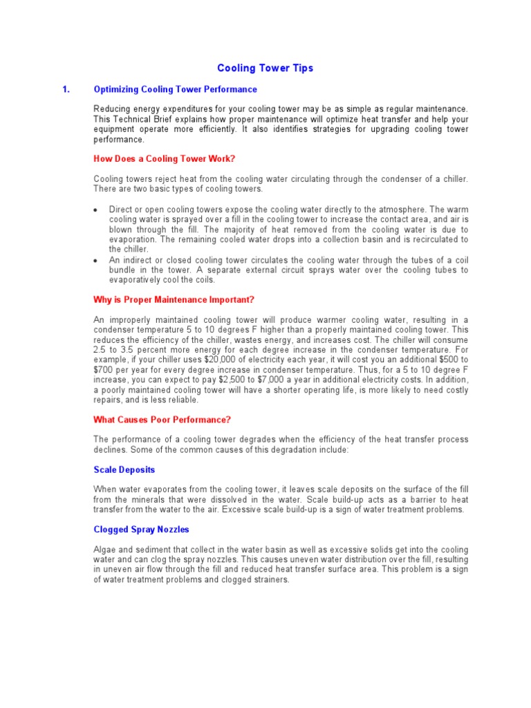 Cooling Tower Tips | PDF