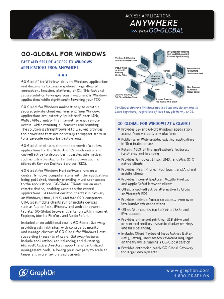 Go Global Windows Datasheet | PDF | Microsoft Windows | Application Software