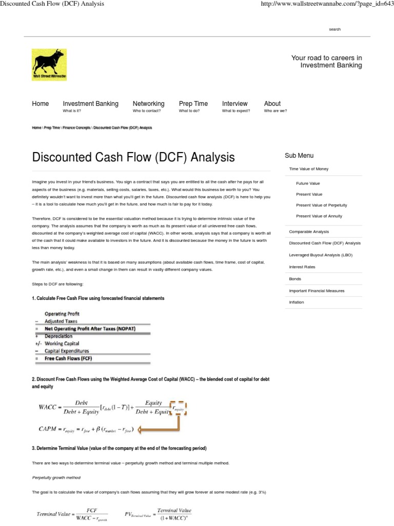 Discounted Cash Flow (DCF) Analysis | PDF | Discounted Cash Flow | Cost ...