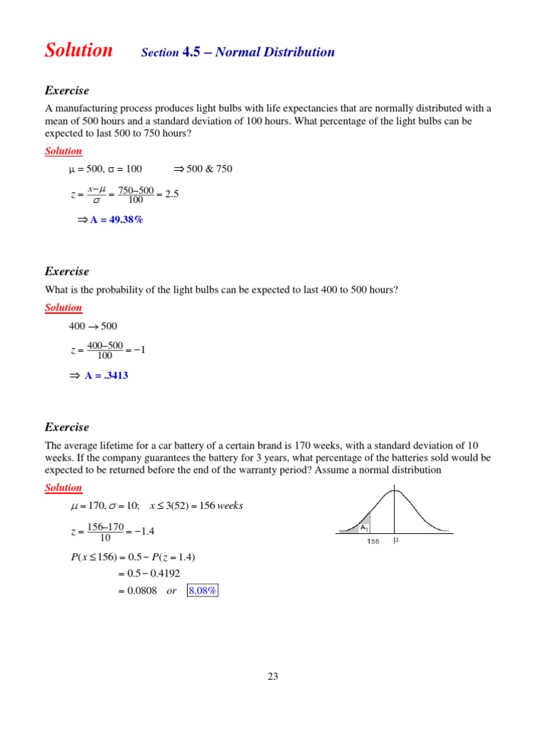 Normal Distribution Problems: Analyzing Data and Calculating ...