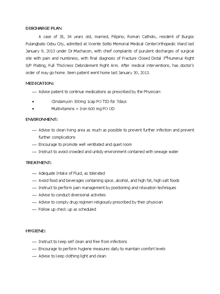 Discharge Plan