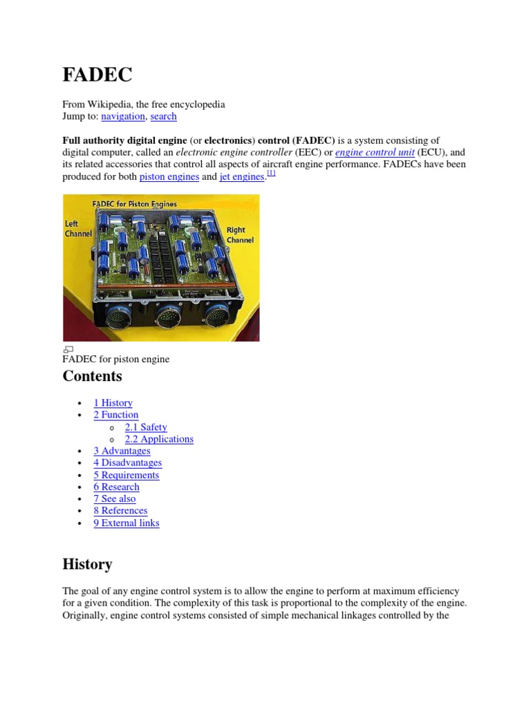 Fadec: Navigation Search | PDF | Engines | Aviation