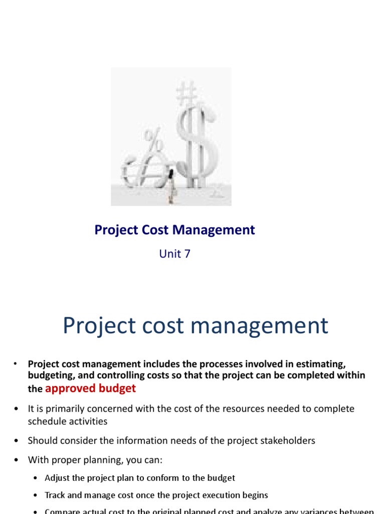 4 Project Cost Management Pdf Business Finance Money Management