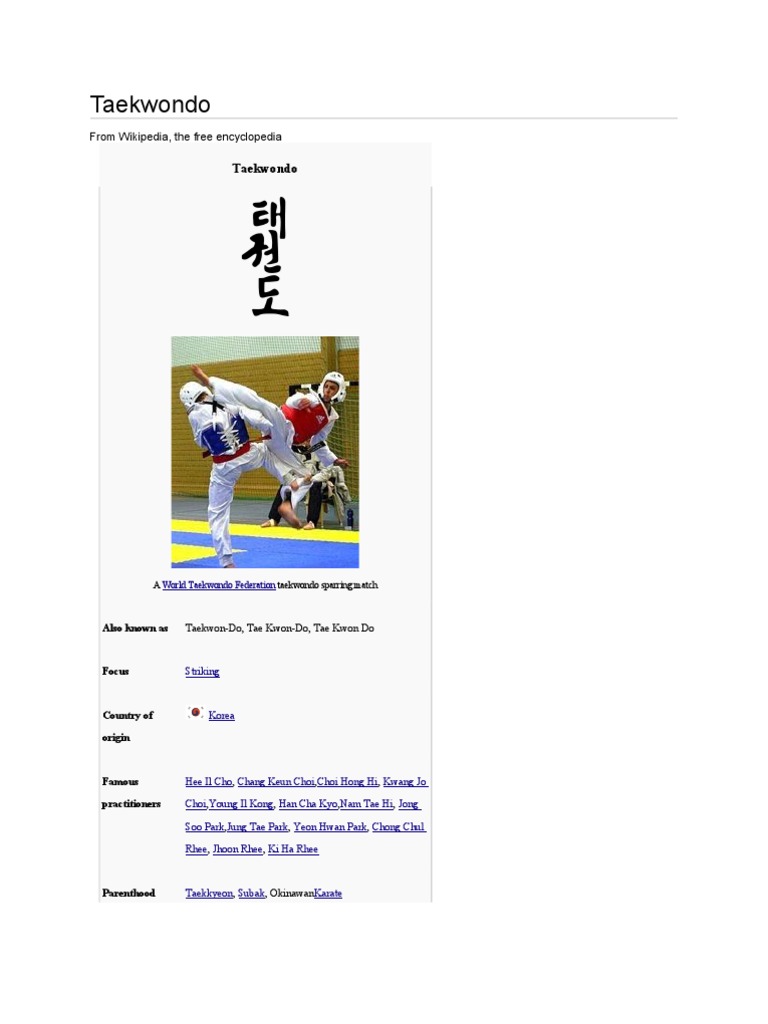 Taekwondo | PDF | Taekwondo | Korean Martial Arts
