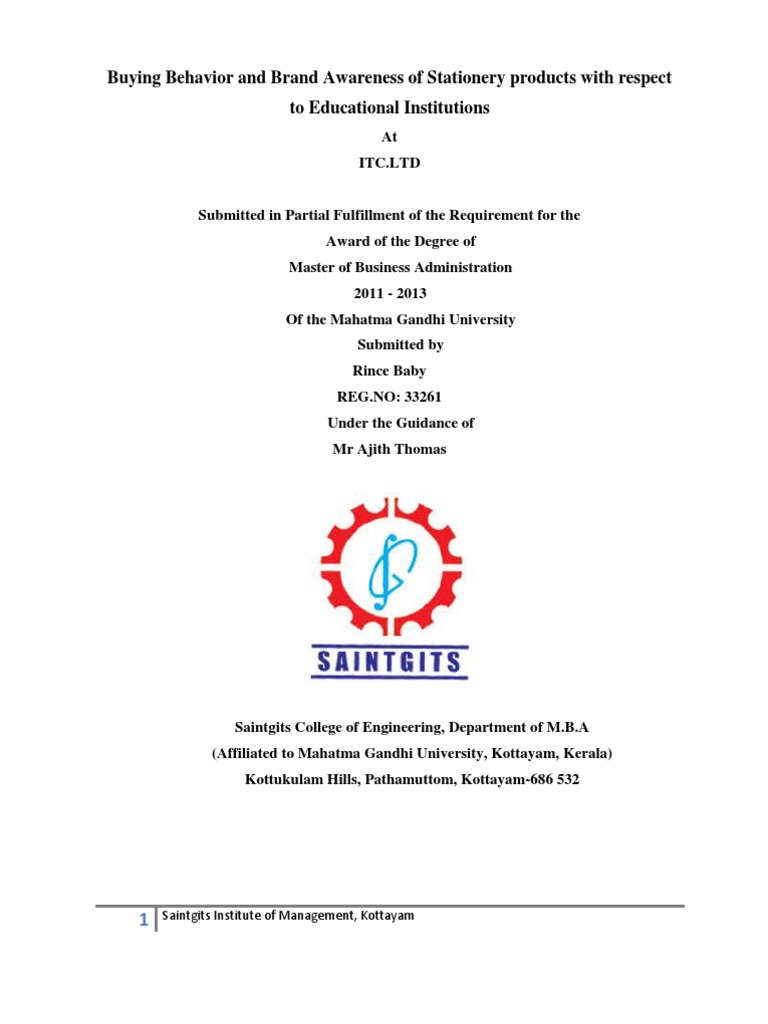 ITC Project Final Report | PDF | Brand | Strategic Management