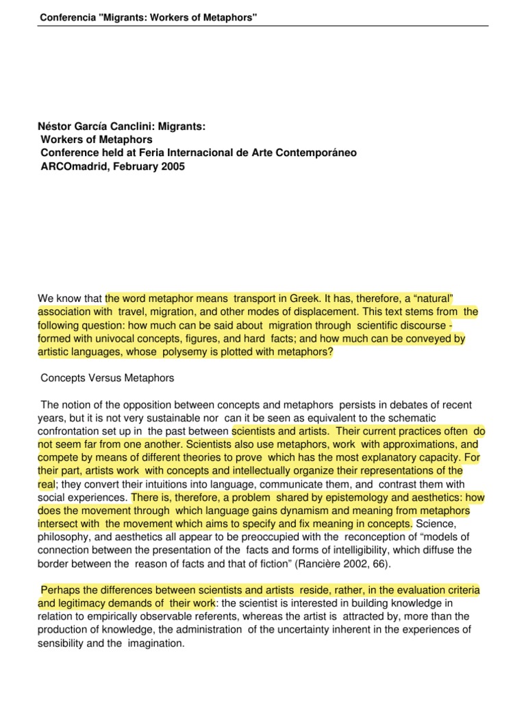 Migrants: Metaphors in Motion | PDF | Immigration | Human Migration