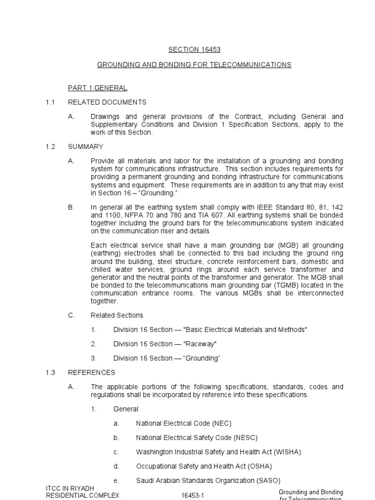 16453-Grounding & Bonding Telecommunication System | PDF ...