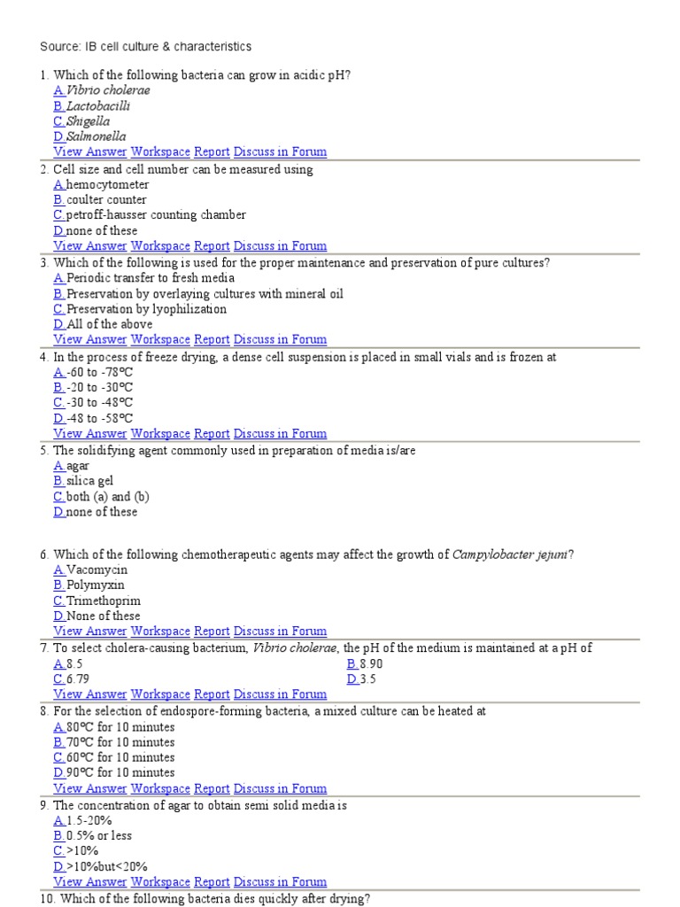 IB Cell Culture & Char | PDF | Growth Medium | Bacteria