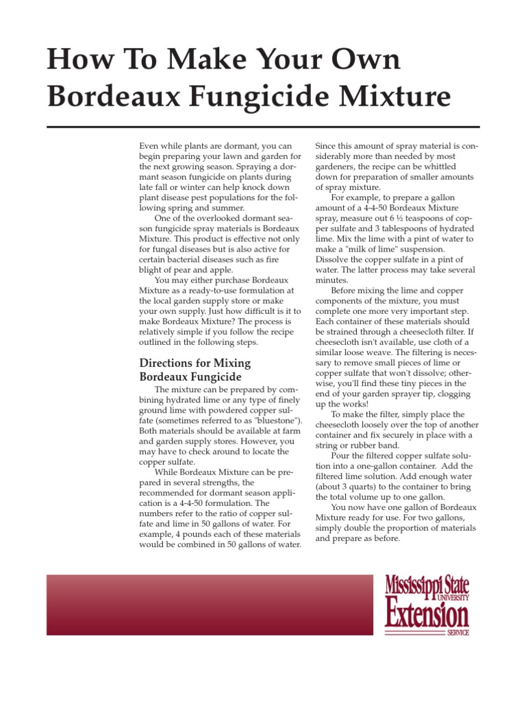 How to Mix Bordeaux Fungicide | PDF | Lime (Material) | Chemical Substances