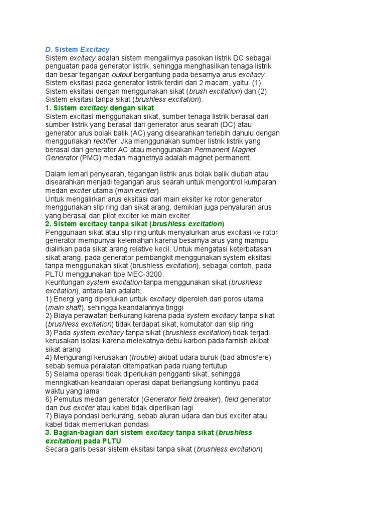 Sistem Eksitasi | PDF
