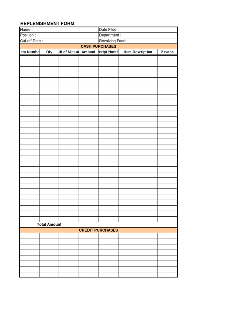 Revolving Fund Replenishment Form | PDF | Finance & Money Management