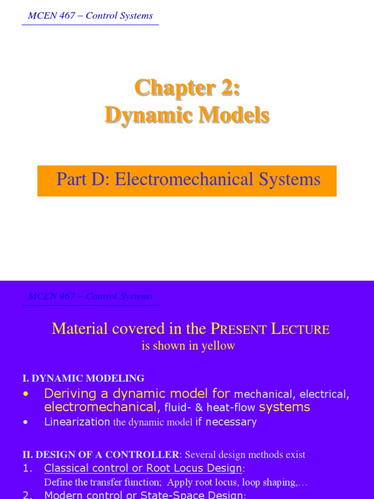 Dynamic Models: Part D: Electromechanical Systems | PDF | Capacitor ...
