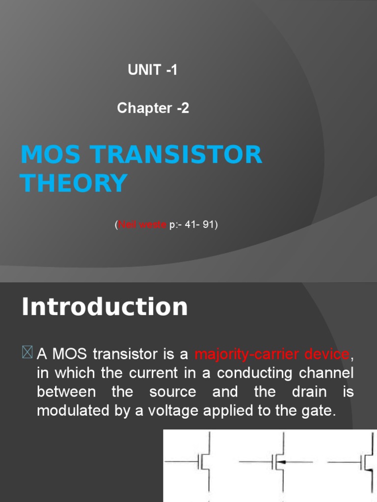 Mos Transistor Theory: Unit - 1 Chapter - 2 | PDF | Mosfet | Field ...