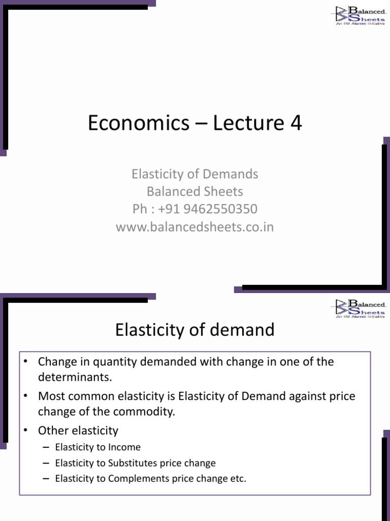 Elasticity of Demand Notes | PDF