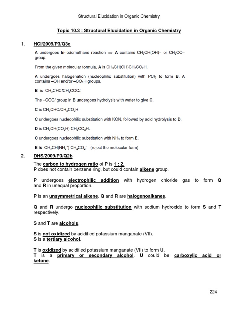 Structural Elucidation Soln | PDF | Alcohol | Ketone