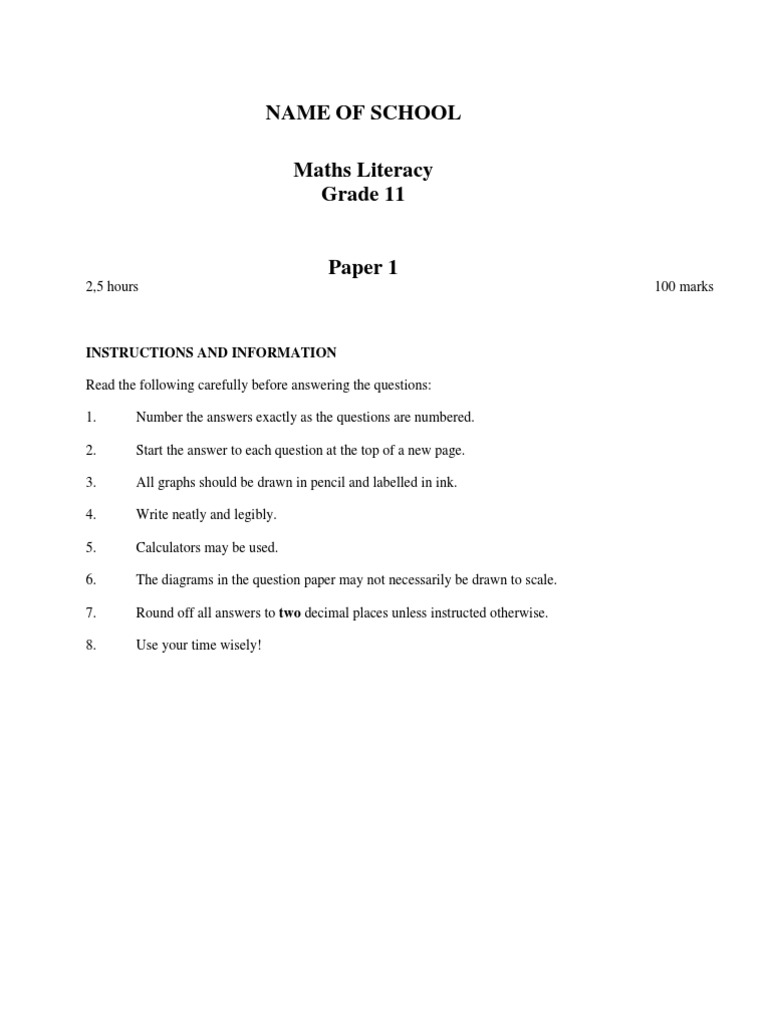 Maths Literacy Grade 11 | PDF | Pound (Mass) | Kilogram