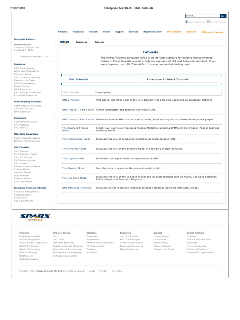 Enterprise Architect Uml Tutorials Pdf Class Computer Programming