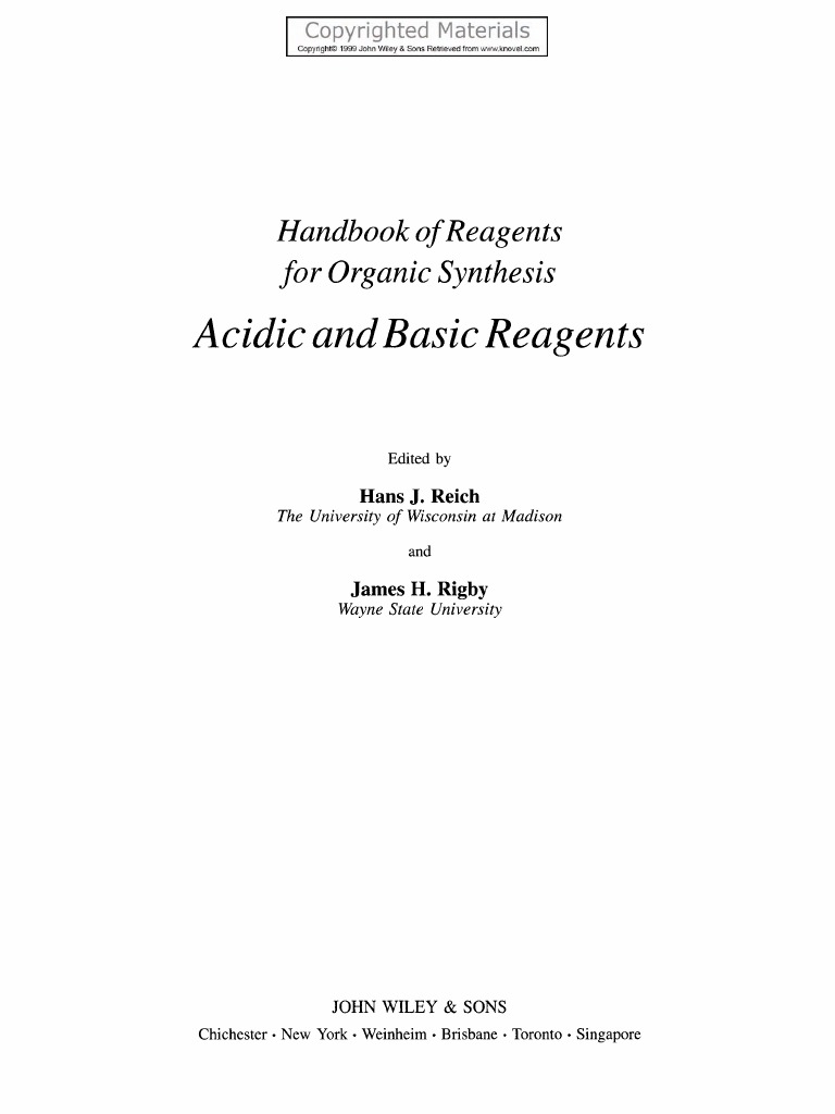 Acidic and Basic Reagents | PDF | Enantioselective Synthesis | Catalysis