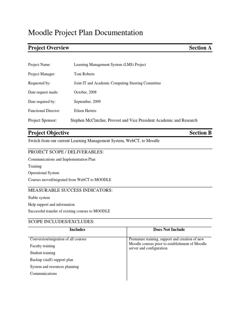 Moodle Project Plan Documentation | PDF | Moodle | Zip (File Format)