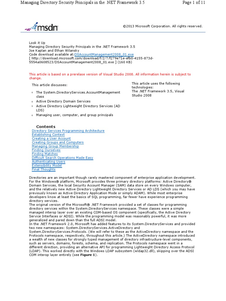 Active Directory Pdf Active Directory Class Computer Programming