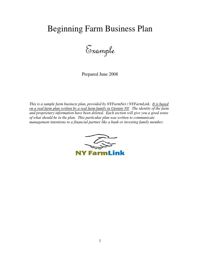 Beginning Farm Business Plan Example | PDF | Goat | Dairy