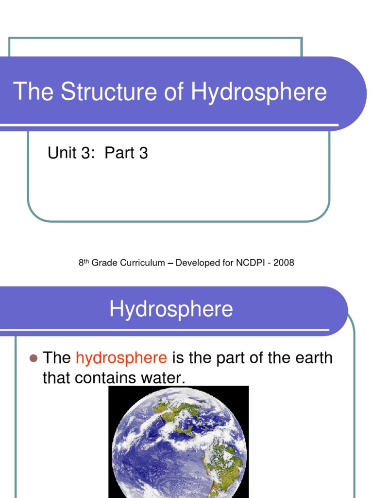 The Structure of Hydrosphere: Unit 3: Part 3 | PDF | Lake | Drainage Basin