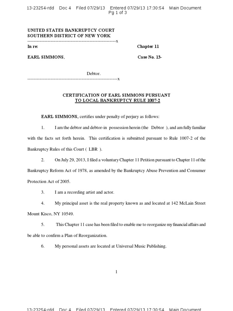 DMX Affidavit | PDF | Chapter 11 | Bankruptcy