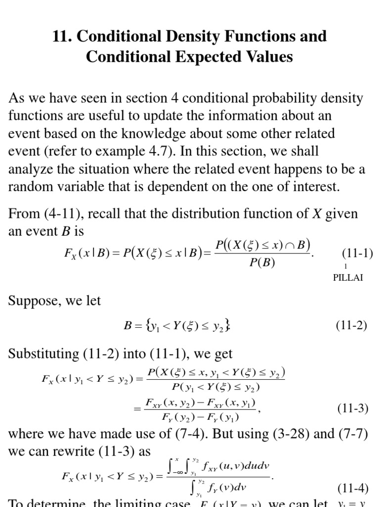 Conditional Density Functions and Conditional Expected Values | Download Free PDF | Expected ...