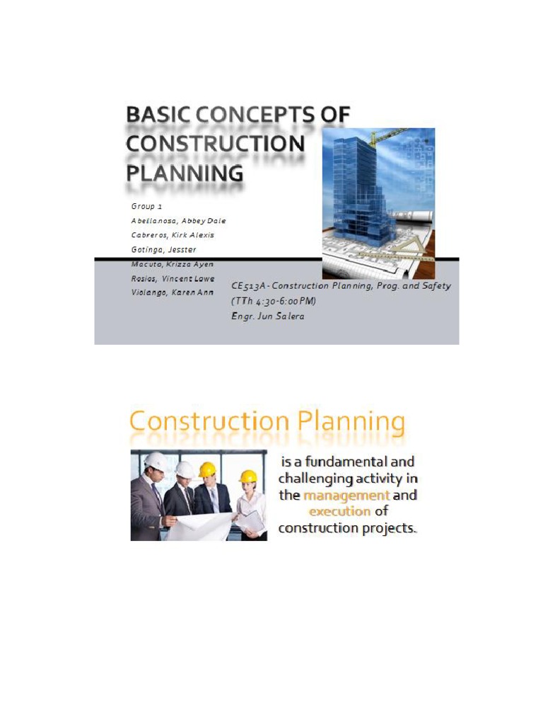 Construction Planning Essentials Guide | PDF