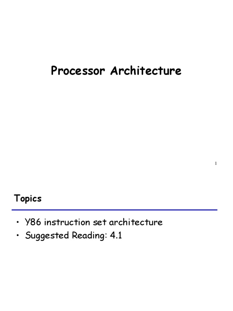 Processor Architecture | PDF | Instruction Set | Central Processing Unit
