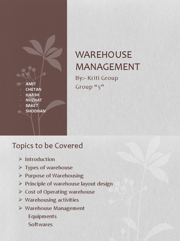 Presentation On Warehouse Management | PDF | Warehouse | Radio ...