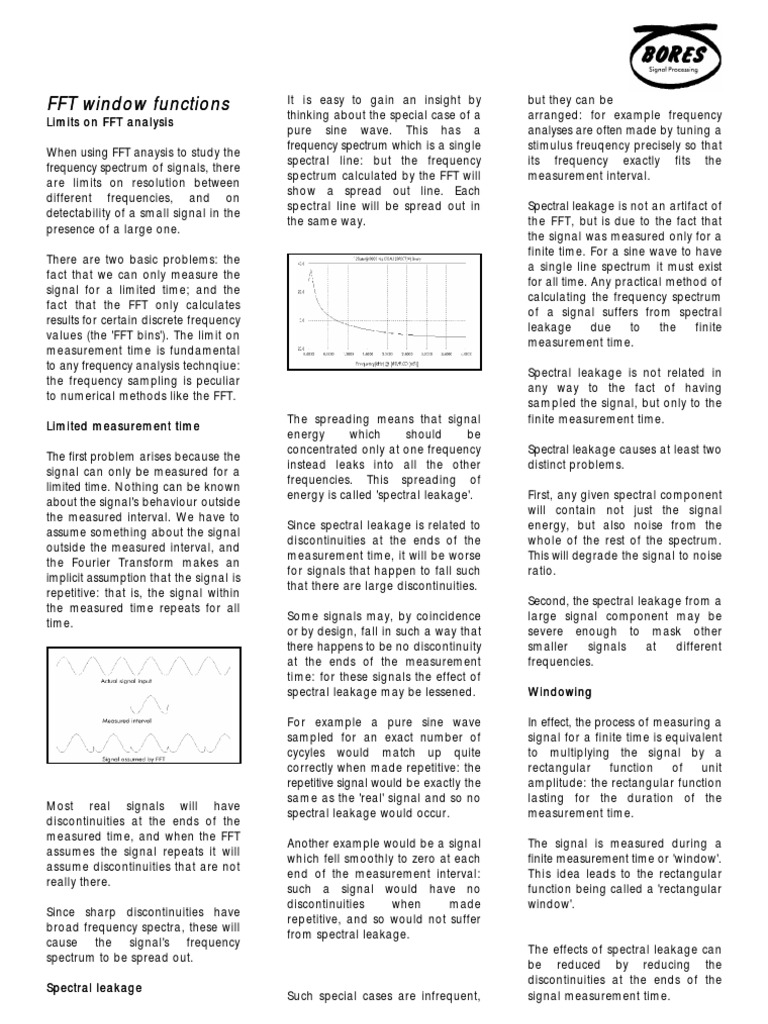 FFT Window Functions - Limits On FFT Analysis | PDF | Spectral Density ...