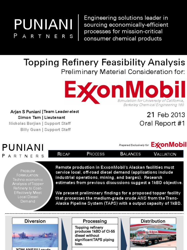 Puniani, Arjan Singh - CBE160 Topping Refinery Proposal | PDF | Fuel ...