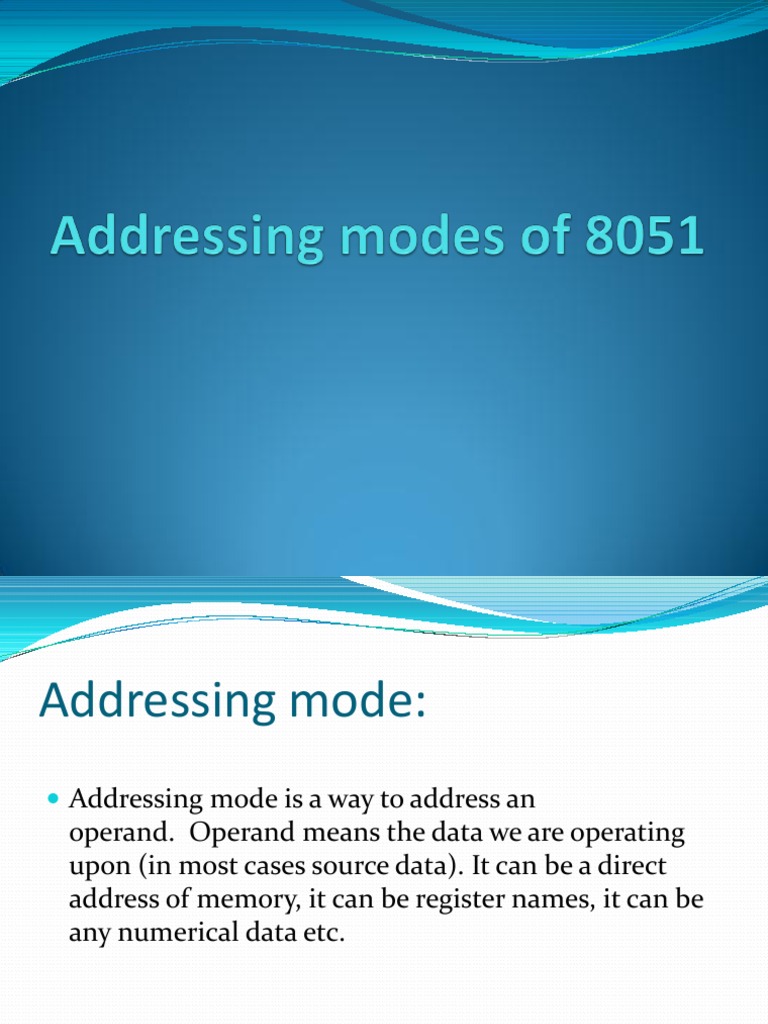 Addressing Modes of 8051 | PDF | Instruction Set | Electronic Engineering