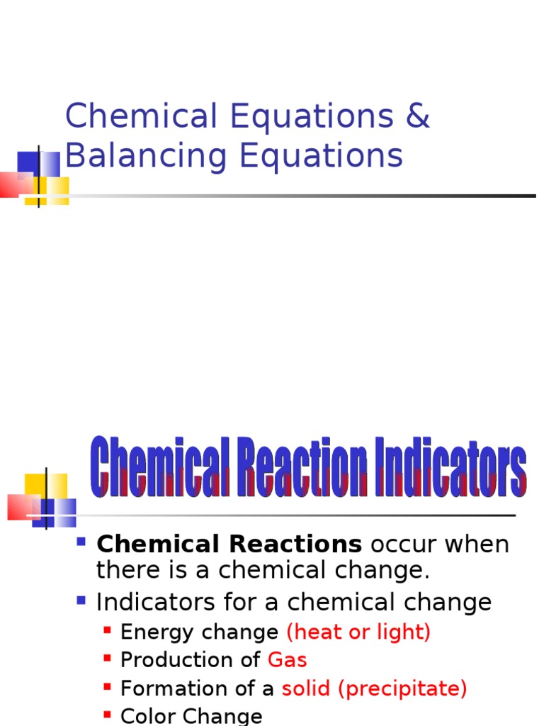 Balancing Equations Pre AP | PDF | Chemical Reactions | Physical Chemistry