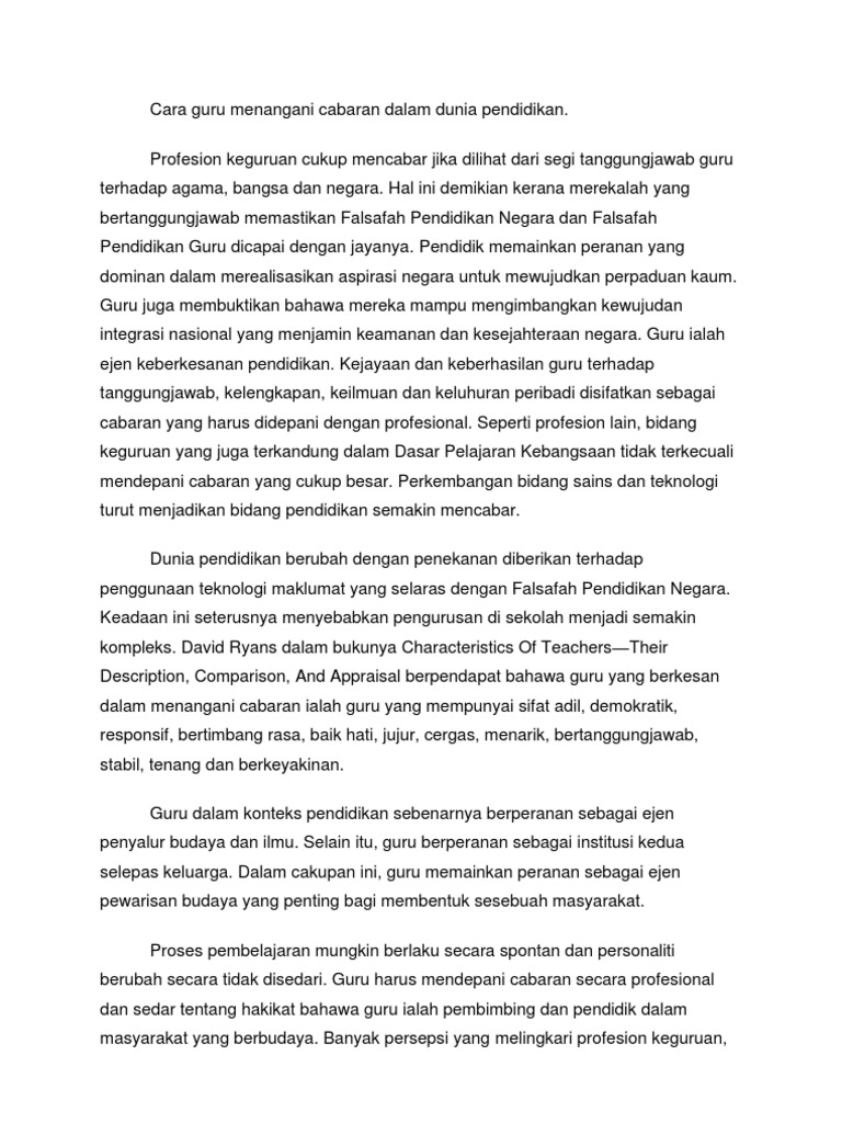Cara Guru Menghadapi Cabaran | PDF