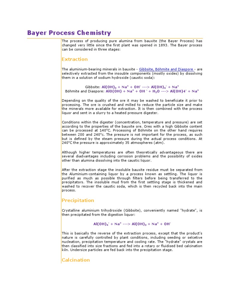Bayer Process: Alumina Production | PDF | Aluminium Oxide | Crystalline ...