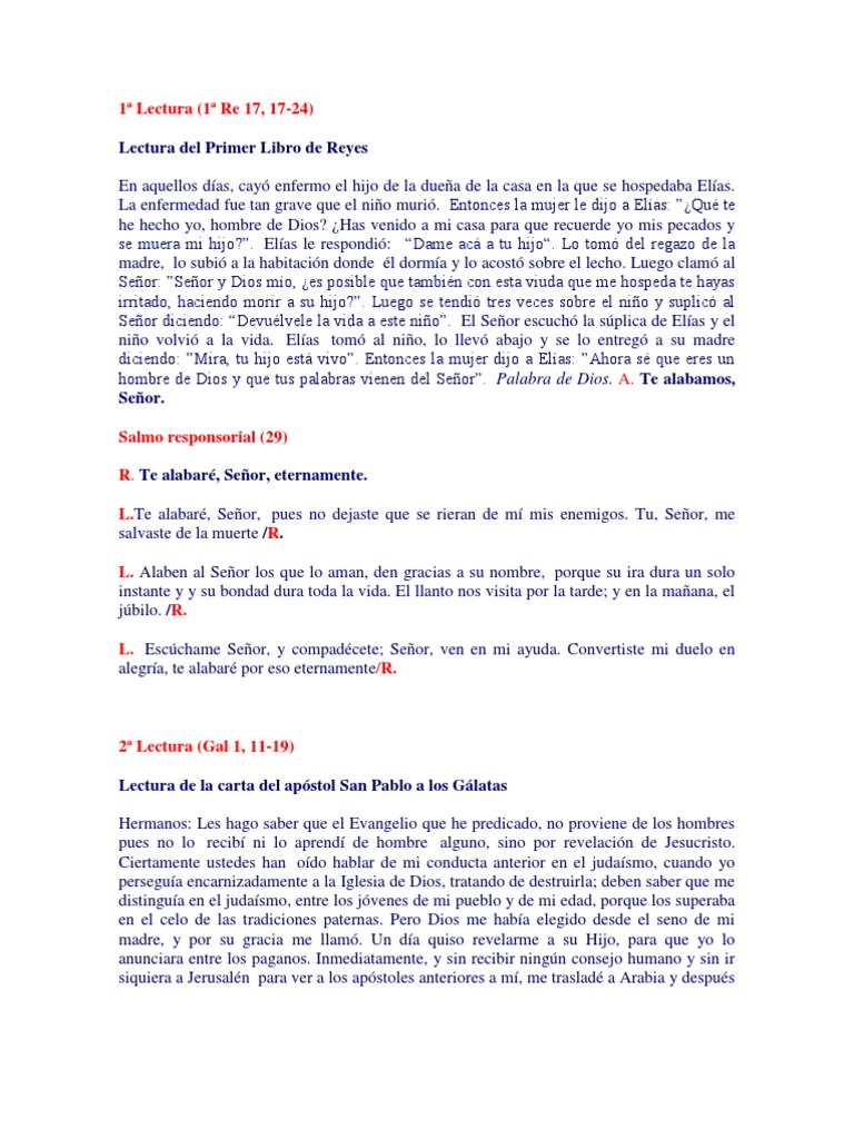 Lecturas Dominicales | PDF | Evangelios | Evangelio De Lucas