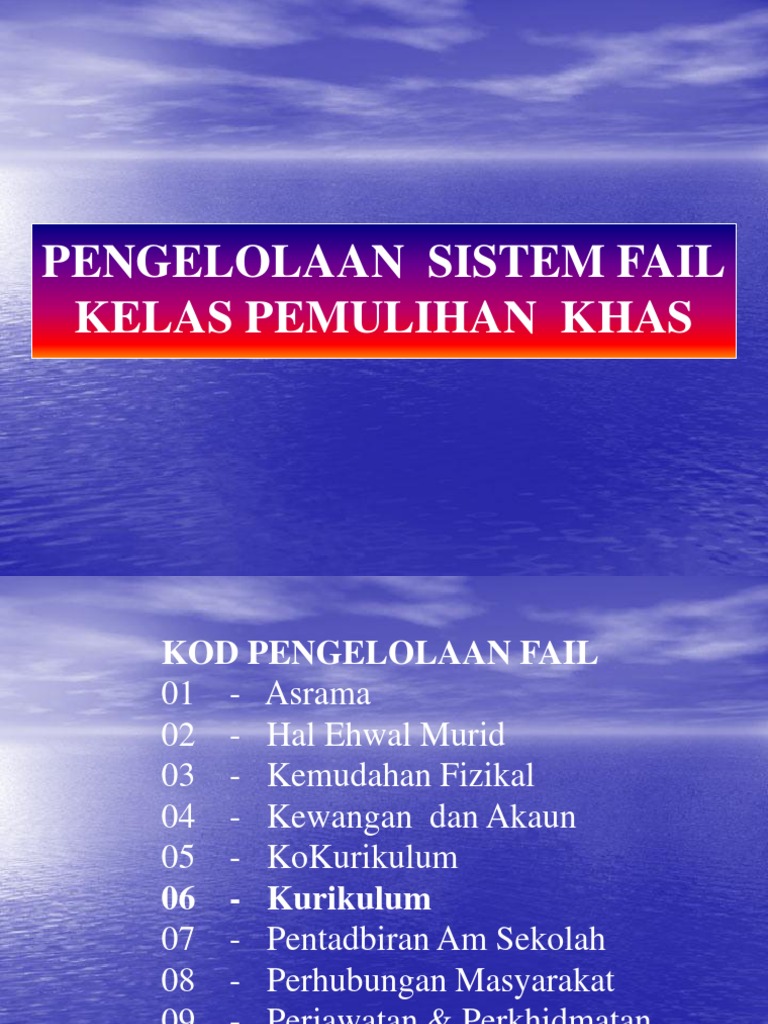 Sistem Fail Kelas Pemulihan | PDF