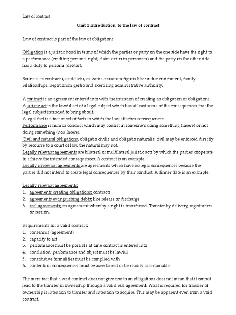 Extract Law of Contract | PDF | Offer And Acceptance | Misrepresentation