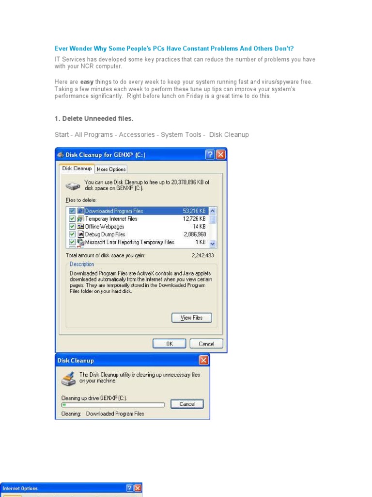 Delete Unneeded Files.: Ever Wonder Why Some People'S Pcs Have Constant ...