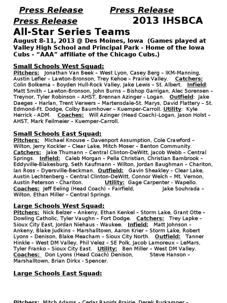 All Star | PDF | Iowa | Team Sports