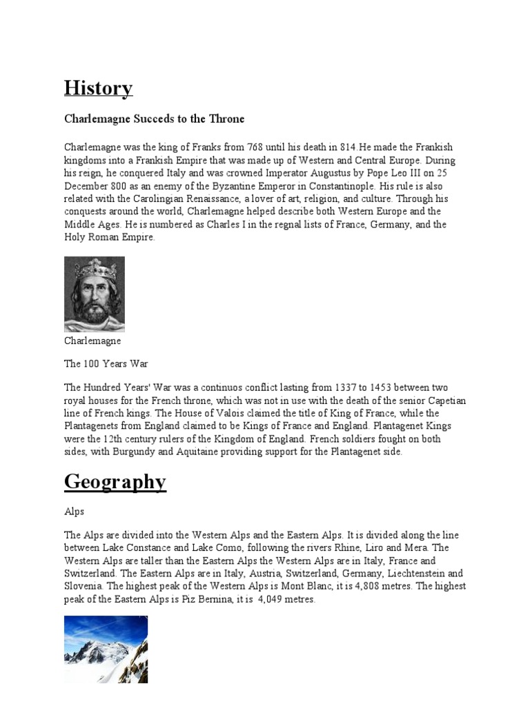 History: Charlemagne Succeds To The Throne | PDF | Franks | Charlemagne