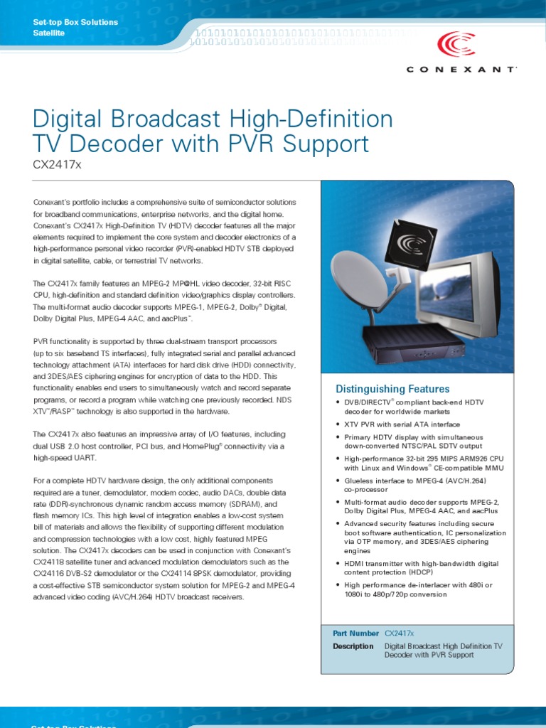 Digital Broadcast Decoder | PDF | High Definition Television | Digital ...