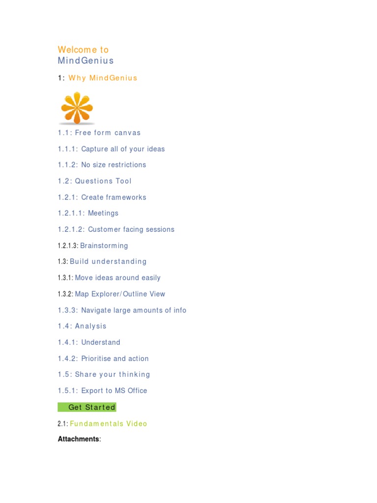 MindGenius Overview and Getting Started Guide | PDF | Computers